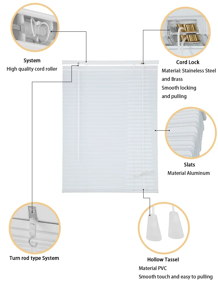 50mm Faux Wood Slats Mechanical Window Venetian Blinds Manufacturer ...