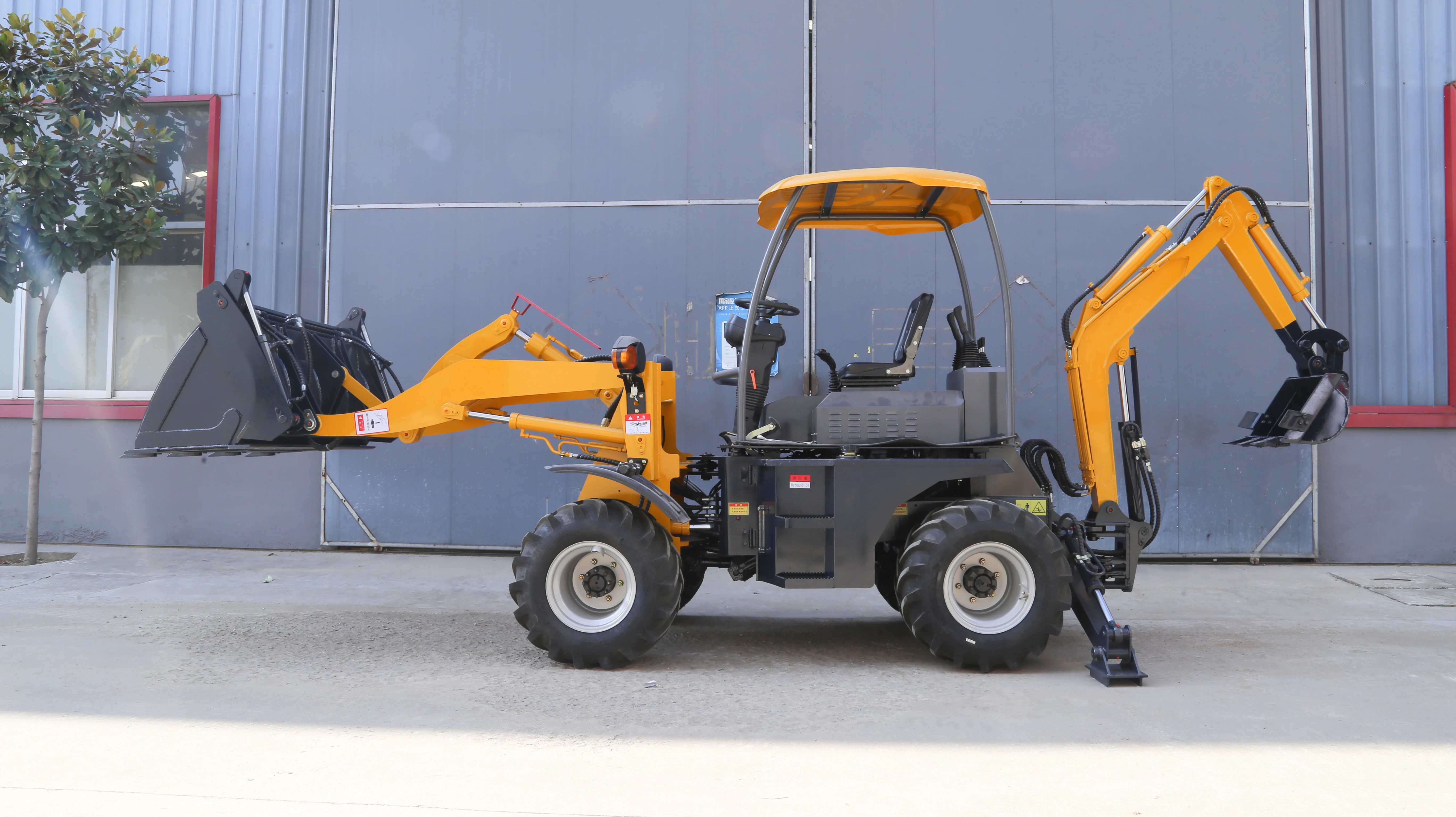 EPA Mini 1 Ton Backhoe Loader Machine Excavator Loader With Cabin ...