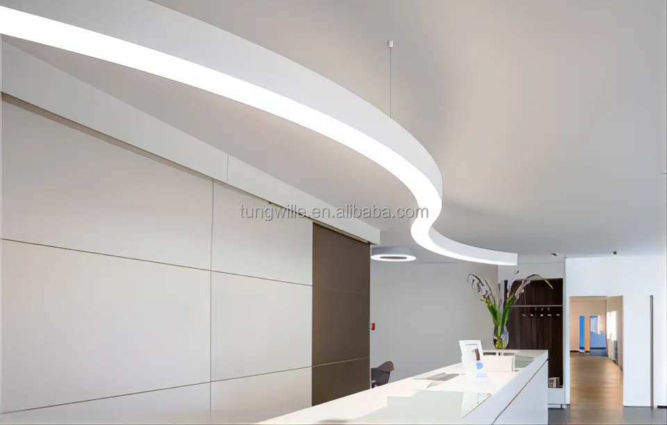 Hot Selling Led Profile Suspension Curved Aluminum Profile Customizable ...