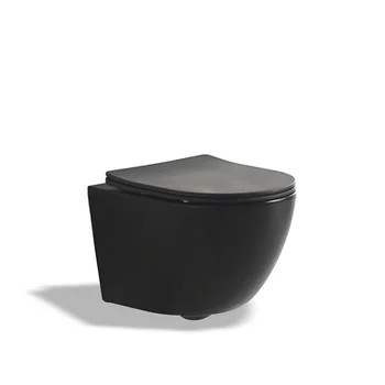 Modern Sanitary Ware Matte Black Ceramic Wall Mounted Wc Rimless ...