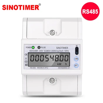 Domestic Modbus Rs485 5-100a 230v Ac Power Meter Single Phase Din Rail ...