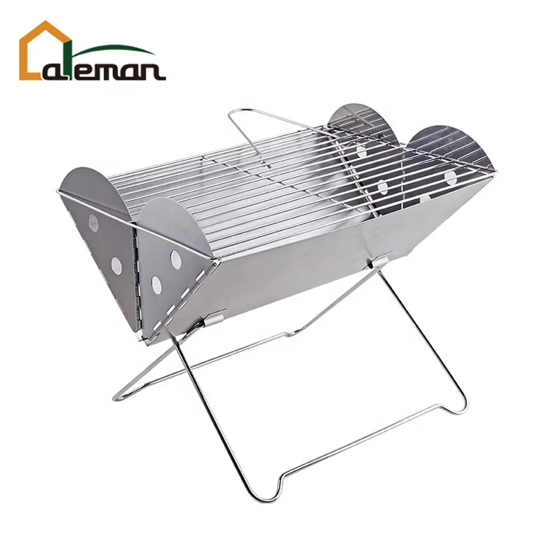 V Type Stainless Steel Flat Pack Charcoal Bbq Grill,3mm Ultra Thin ...