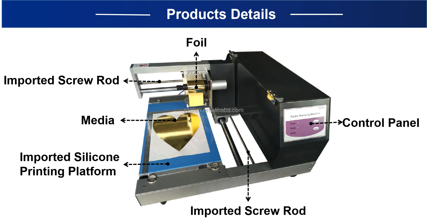 Automatic Desktop Digital Gold Foil Express Flatbed Hot Foil Printer