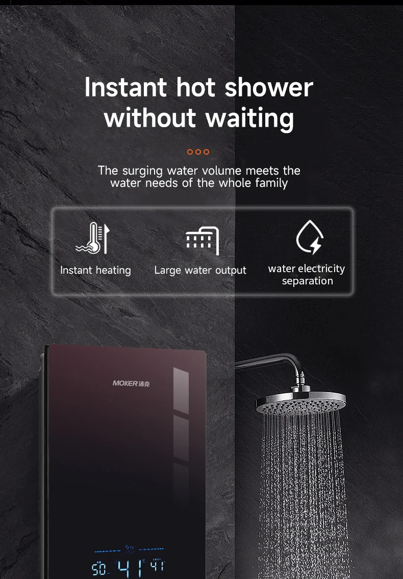 Instant Water Tap Electric Tankless Instant Shower Water Heater With ...