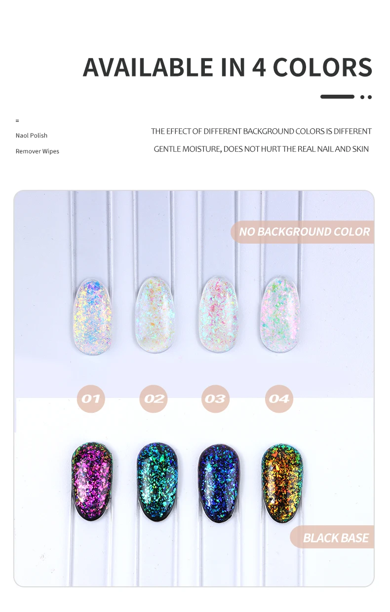 Vinimay Shine Aurora Sequin Effect Nail Top Coat Uv Gel Polish Soak-off ...