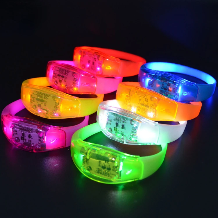 LED Flashing Bracelets Sound Music Activated LED Light up Bracelet ...