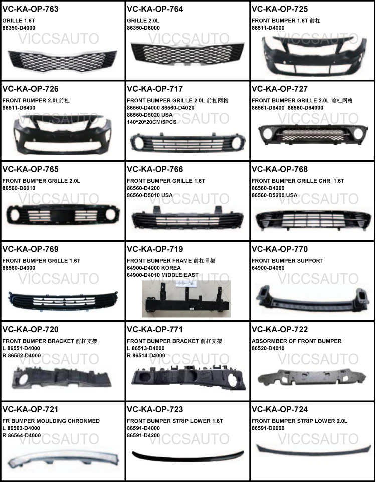 OEM 86511-D4000 for KIA OPTIMA K5 2016 Front Bumper & Lights