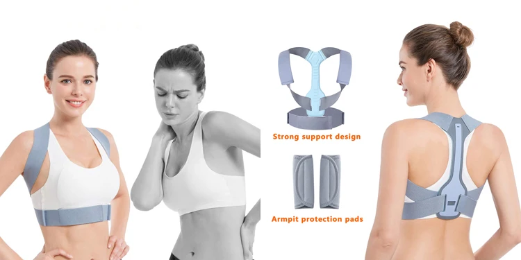Adjustable Posture Corrector Upper Back Brace For Chest Support And ...