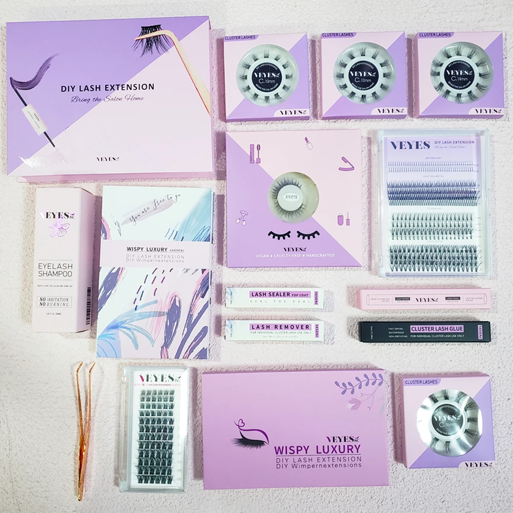 Veyes Private Label Cluster 20mm Lash Trays Diy Individuals Eyelash ...