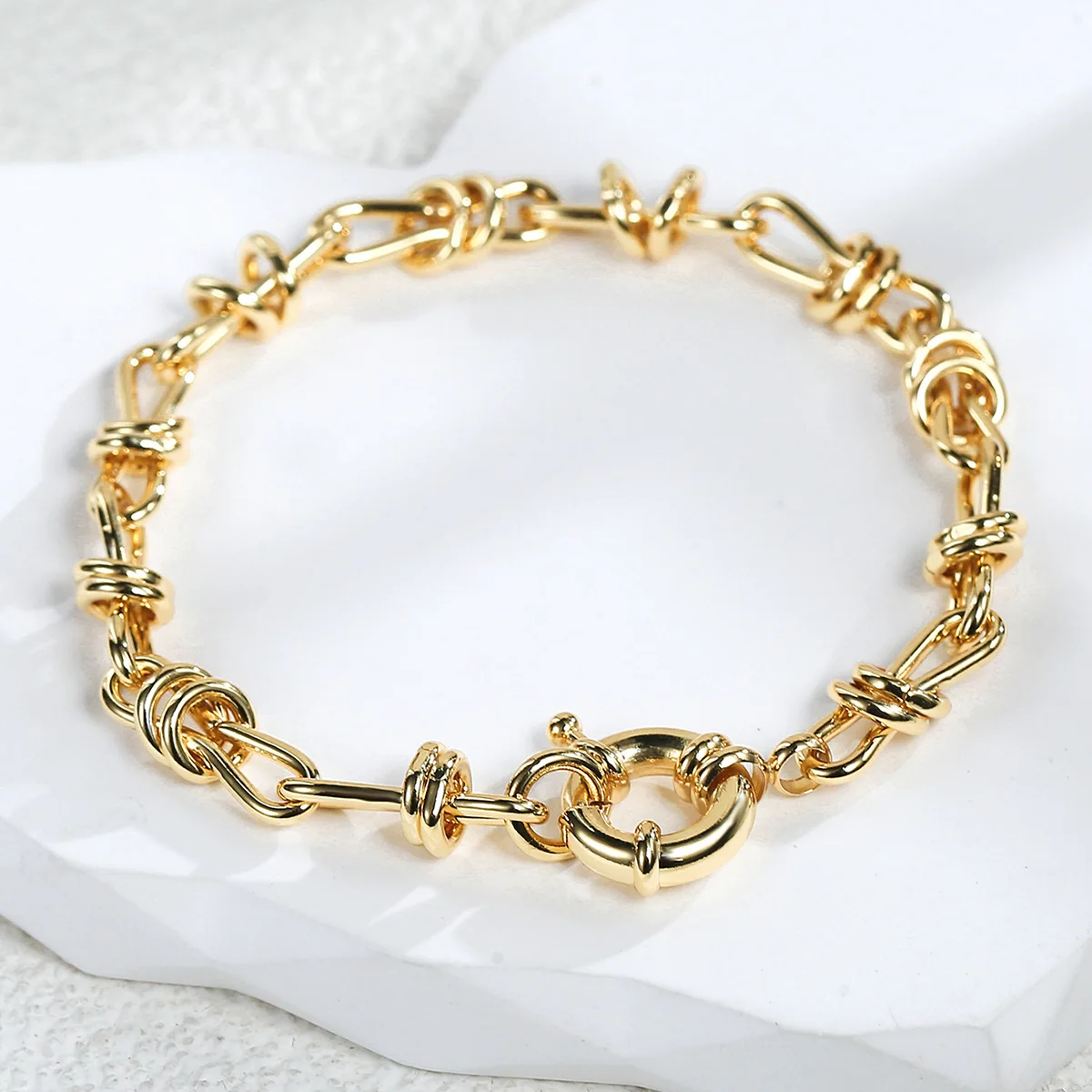 Simple Designs Chunky Chain Bracelet Women Thick Chain Bracelet U Shape ...