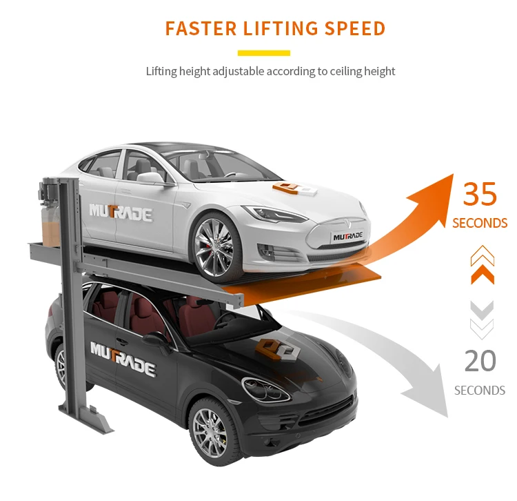 Vertical Parking Equipment Duplex Lift Car Stacker 2 Post