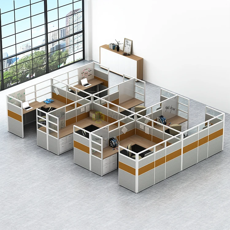 Office Cubicle Curved Workstation - High Quality 6 Person Desk