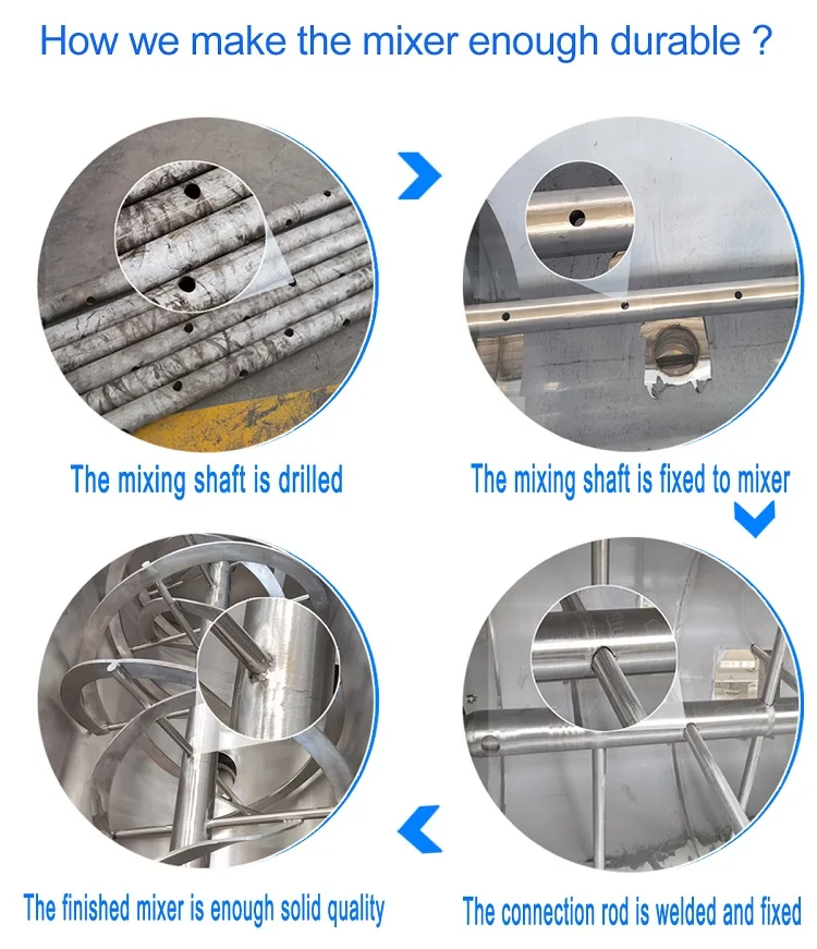 500kg 1 Ton Capacity Powder Ribbon Mixer Machine SUS304