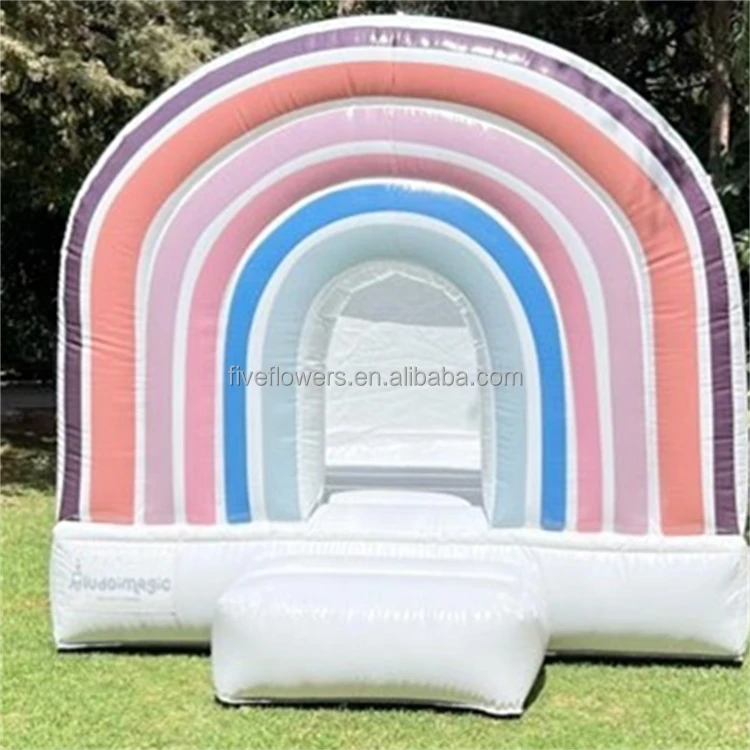 Rainbow Party Bouncers Color Party Bounce House For Kids Inflatable ...