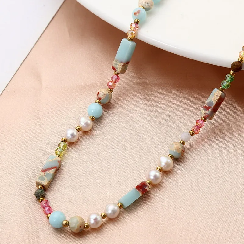 Zooying Natural Stone Women Shoushan Stone Multi Color Crystal Beads ...