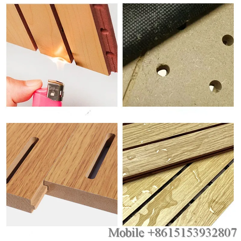 Anti Sound Absorb Wooden Wall Panel Mdf Acoustic Fluted Grooved Wall ...