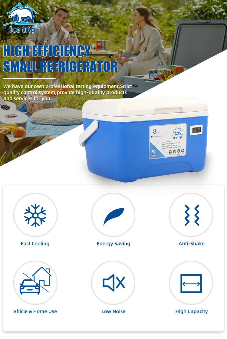 Mini Portable Cooler Box - Insulated Ice Cool Box for Camping