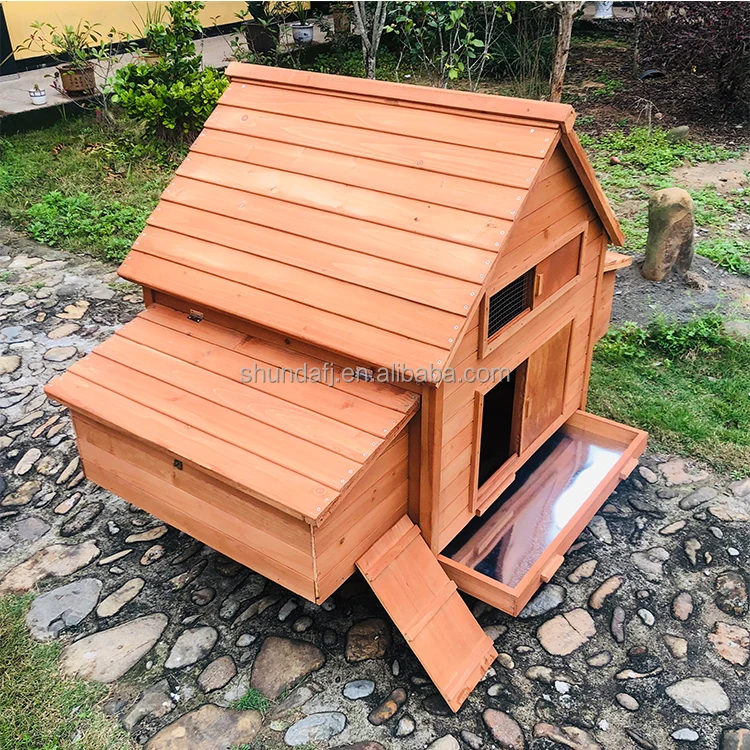 Sdc002-d Wooden Chicken Coop Outdoor Large Hen House W/nesting Box ...