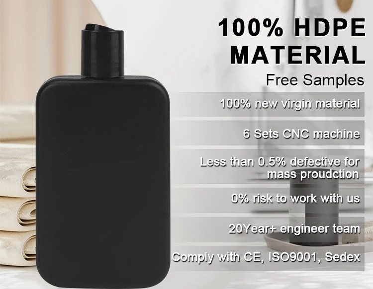 Pcr Hdpe 150ml Flat Square Black Sunscreen Tanning Oil Skincare Face ...