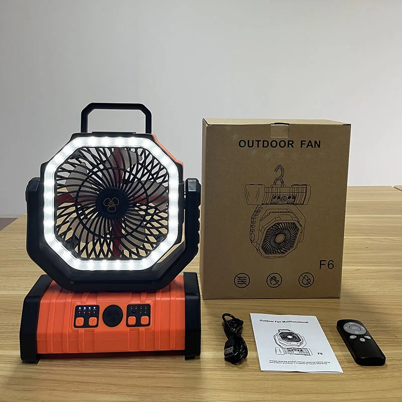 Portable 20000mah Rechargeable Outdoor Camping Fan Usb Table Fan With ...