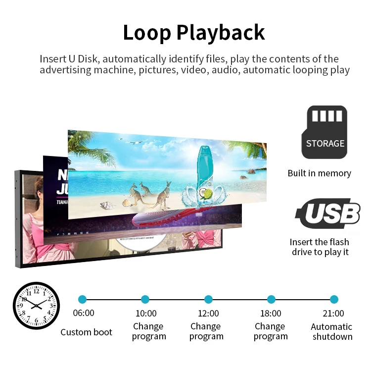 35 43 68 88inch Bar Stretched Screen Large Size Standing Advertising ...