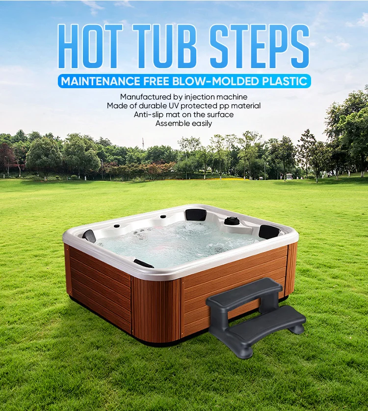 TSPK Outdoor Bathtub Swimming Pool Ladder 2 Steps Black Hot Tub Spa ...
