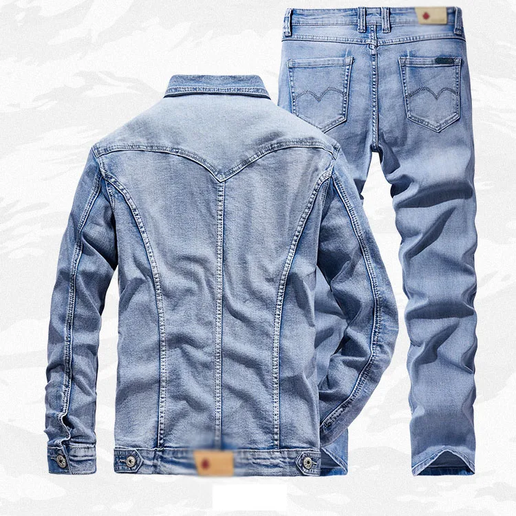 Light Blue Denim Suit for Men - Slim Stretch & High Quality