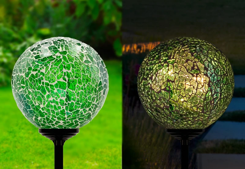 Decorative Lighting Mosaic Gazing Ball Garden Solar Stake Lights