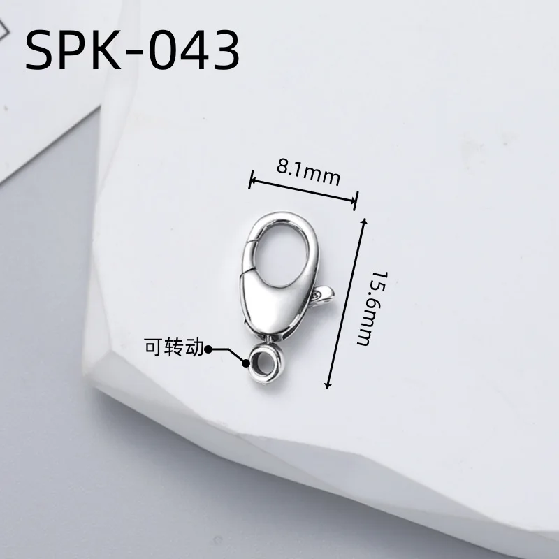 S925 Stamped Sterling Silver Rectangle Lobster Clasp Snap Hook Claw ...