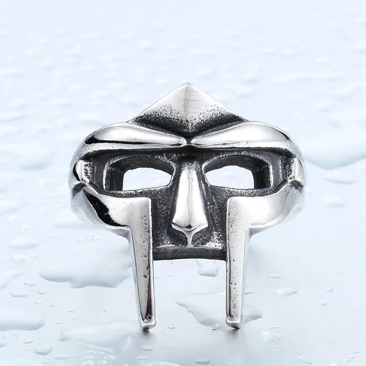 Goth Hip Hop MF DOOM Mask Rings for Men - Punk Style
