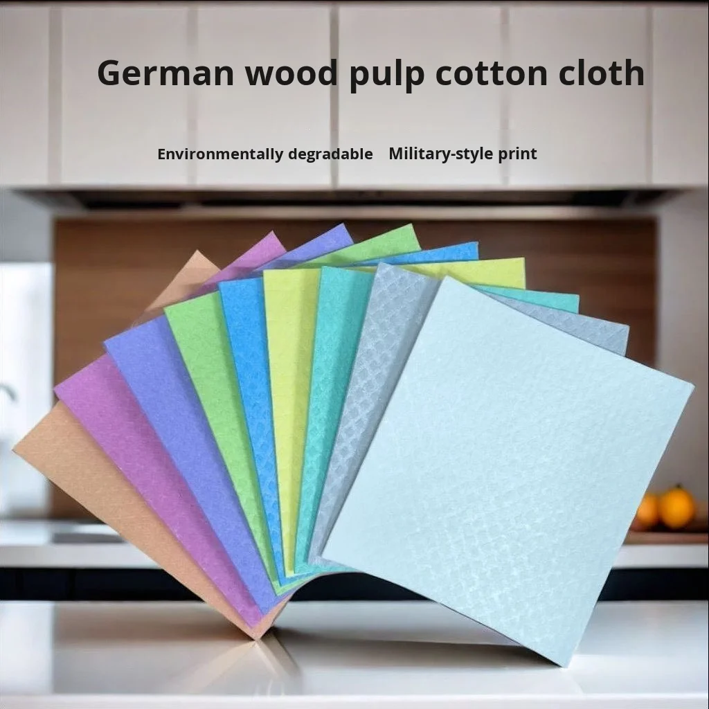 Wood Pulp Cotton Cleaning Cloths Non-Stick Dishwashing Cloth Towels ...
