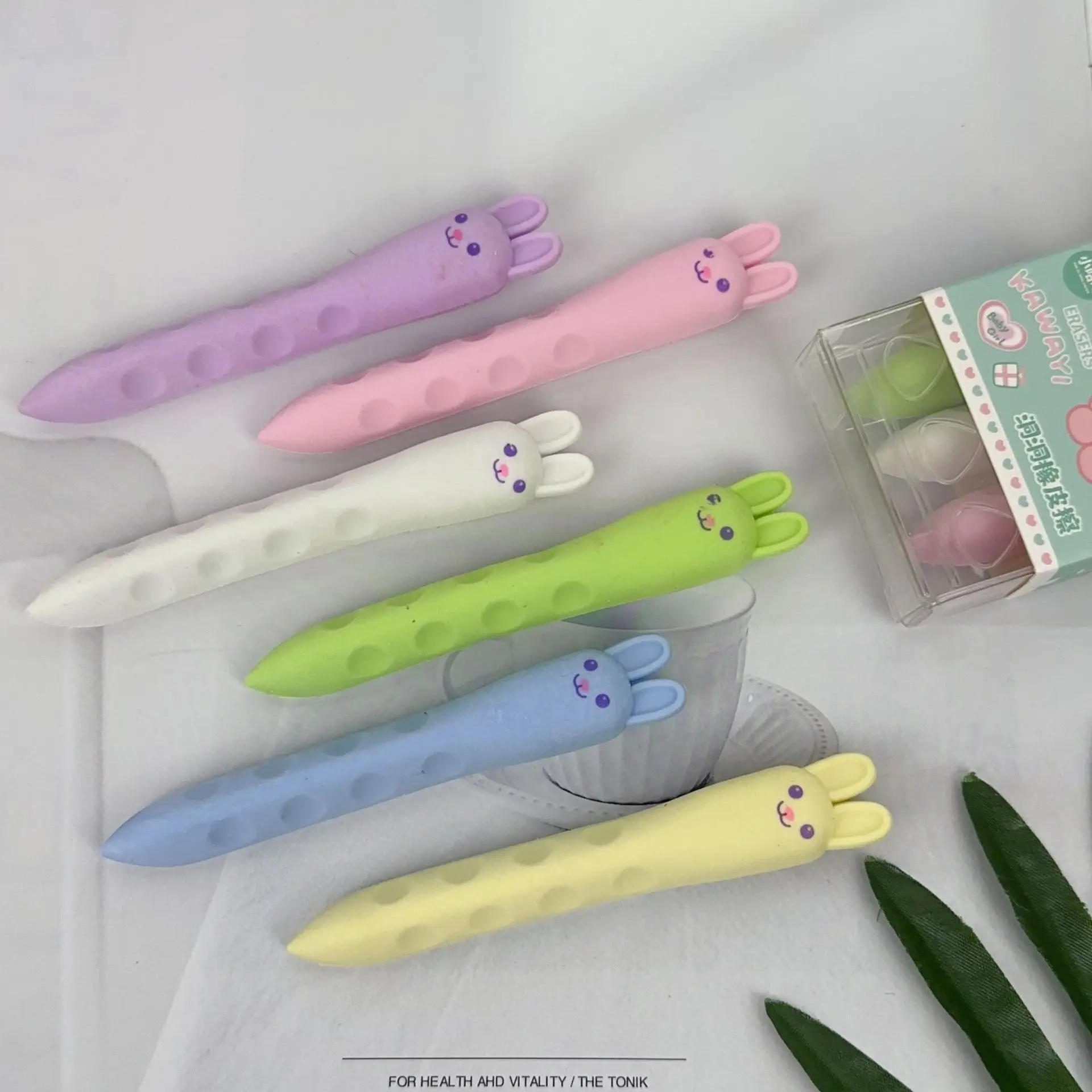 Linda Toy 2024 New Cartoon Hole Eraser Set Students Creative Large ...