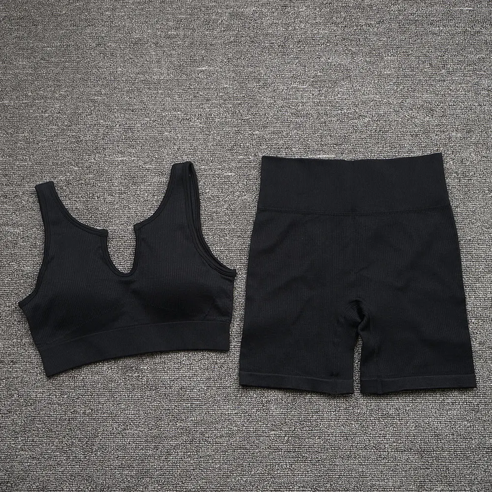 Custom Logo Ladies Design Lounge Wear Seamless Yoga Ribbed Jersey Skims ...