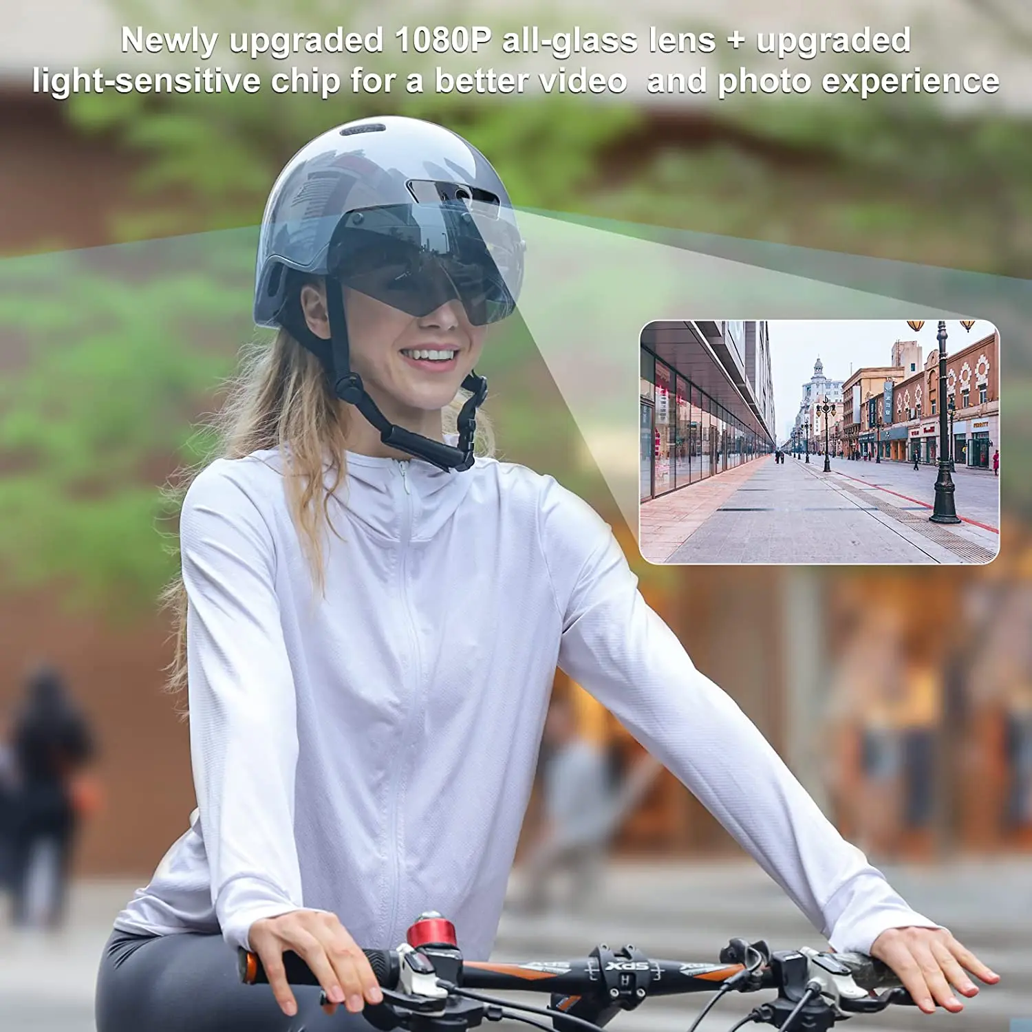 Waterproof Cycle Helmet with Camera & Bluetooth Intercom