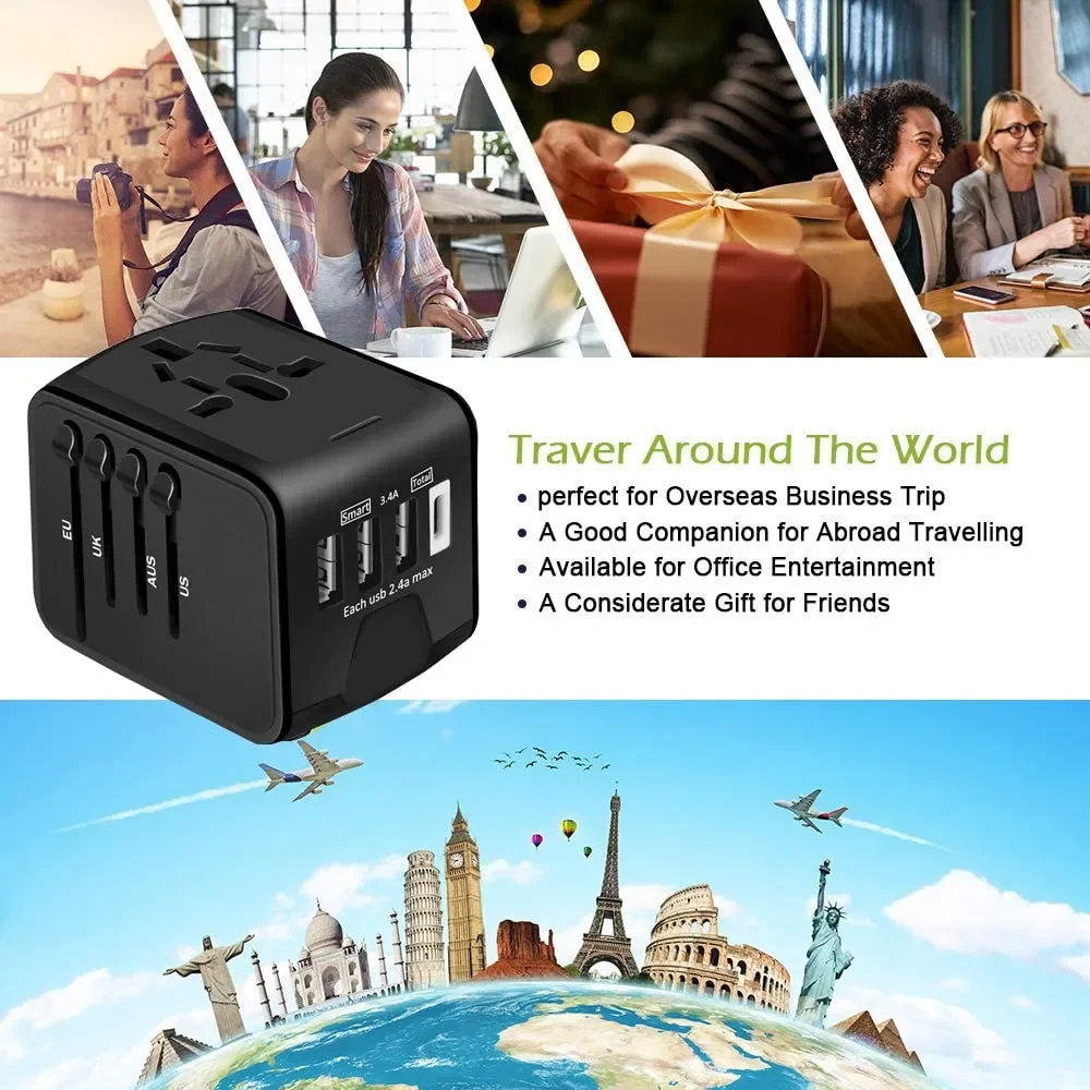 Usb International Travel Adapter With Type C To Usb 3.0 Adapter ...