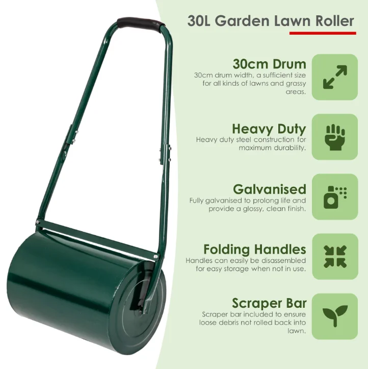 30L Lawn Roller Compactor - Achieve Perfectly Smooth Lawns