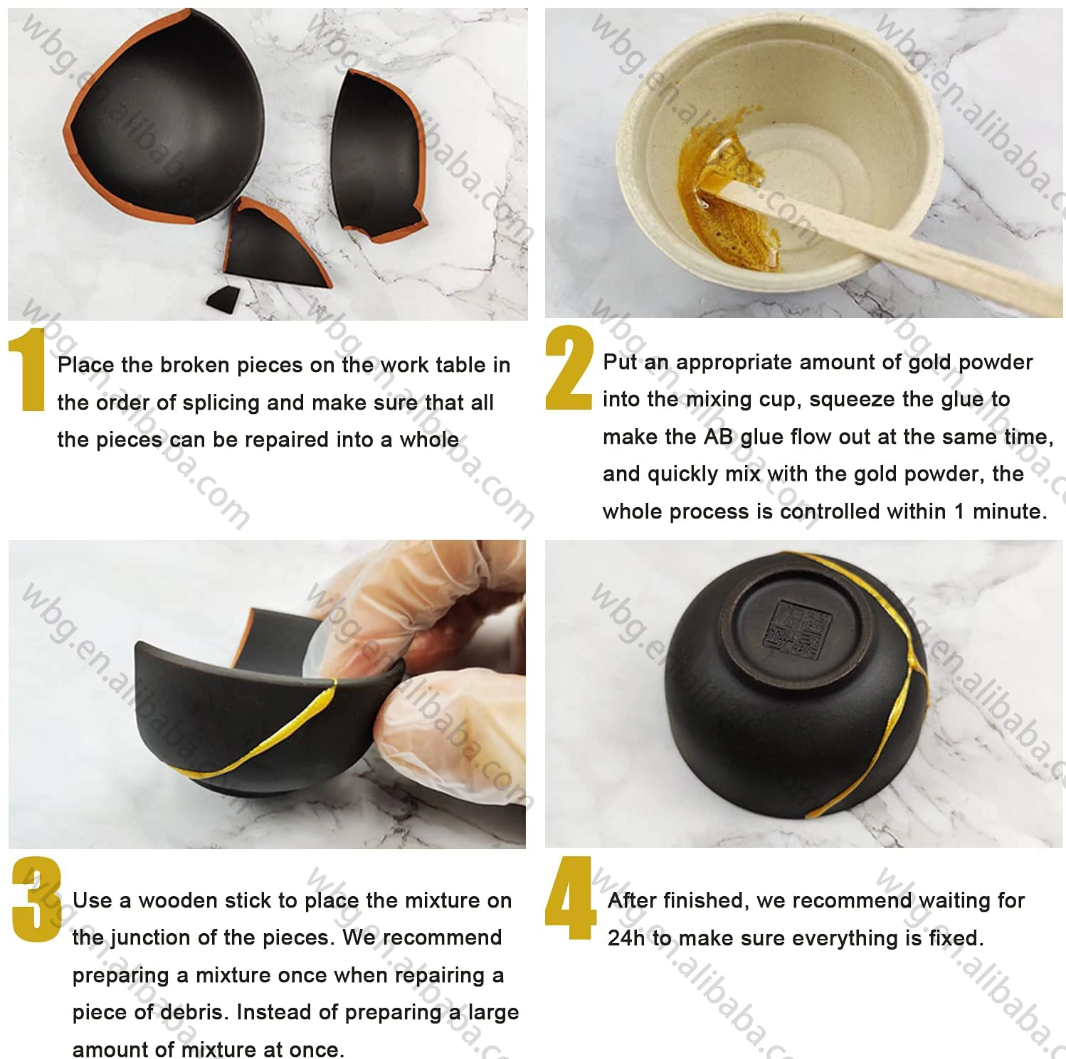 Kintsugi Glue Kit - DIY Japanese Gold Repair Starters