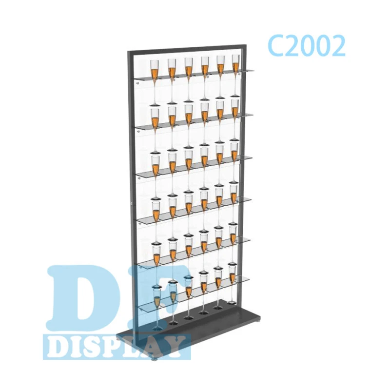 C2002 Display Rack Acrylic Prosecco Champagne Glass Wall Holder For ...
