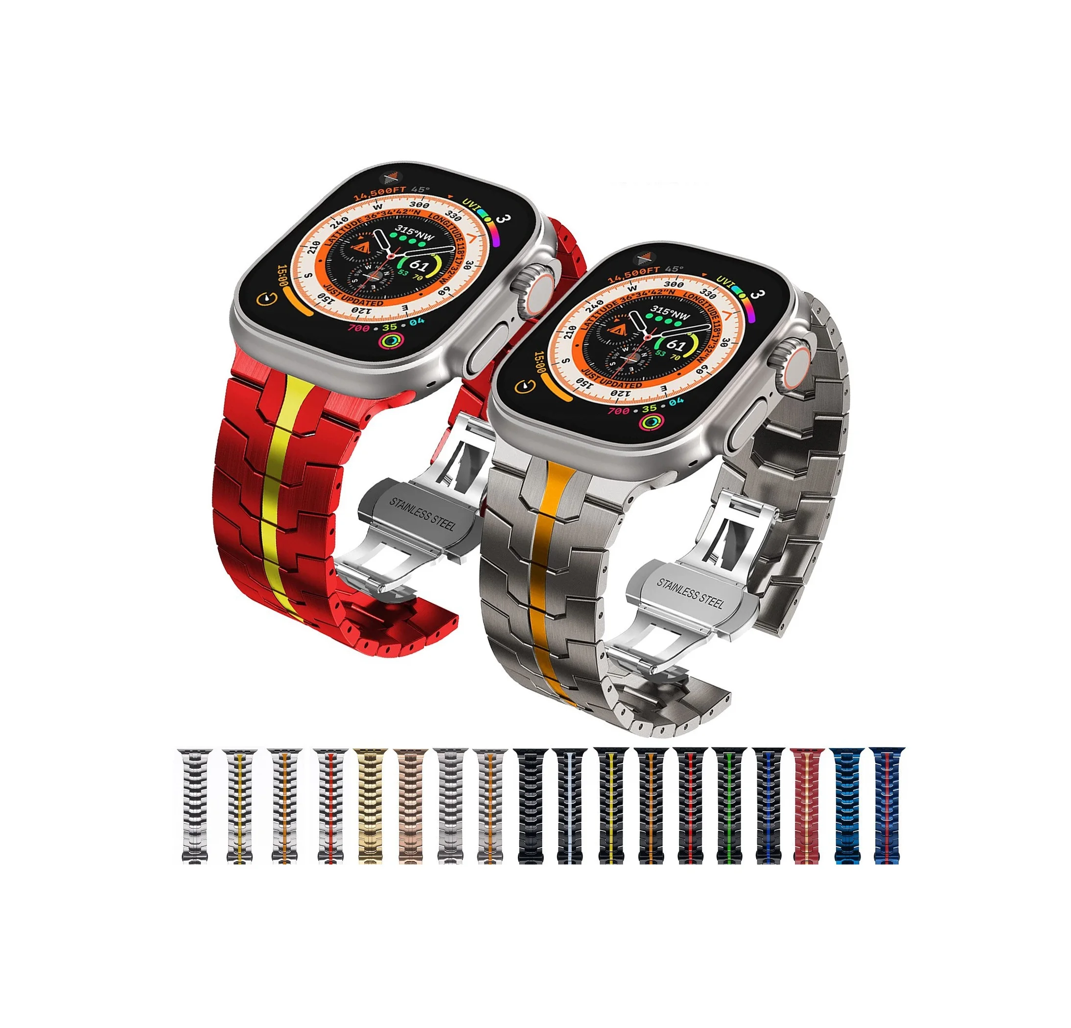 Light Luxury Premium Iron Man One Bead Stainless Steel Watch Strap For ...