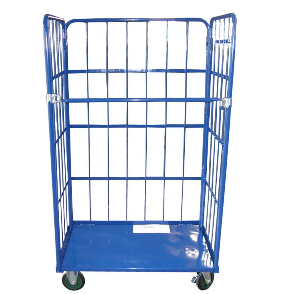Warehouse Steel Rolling Container Supermarket Storage Trolley Cart ...