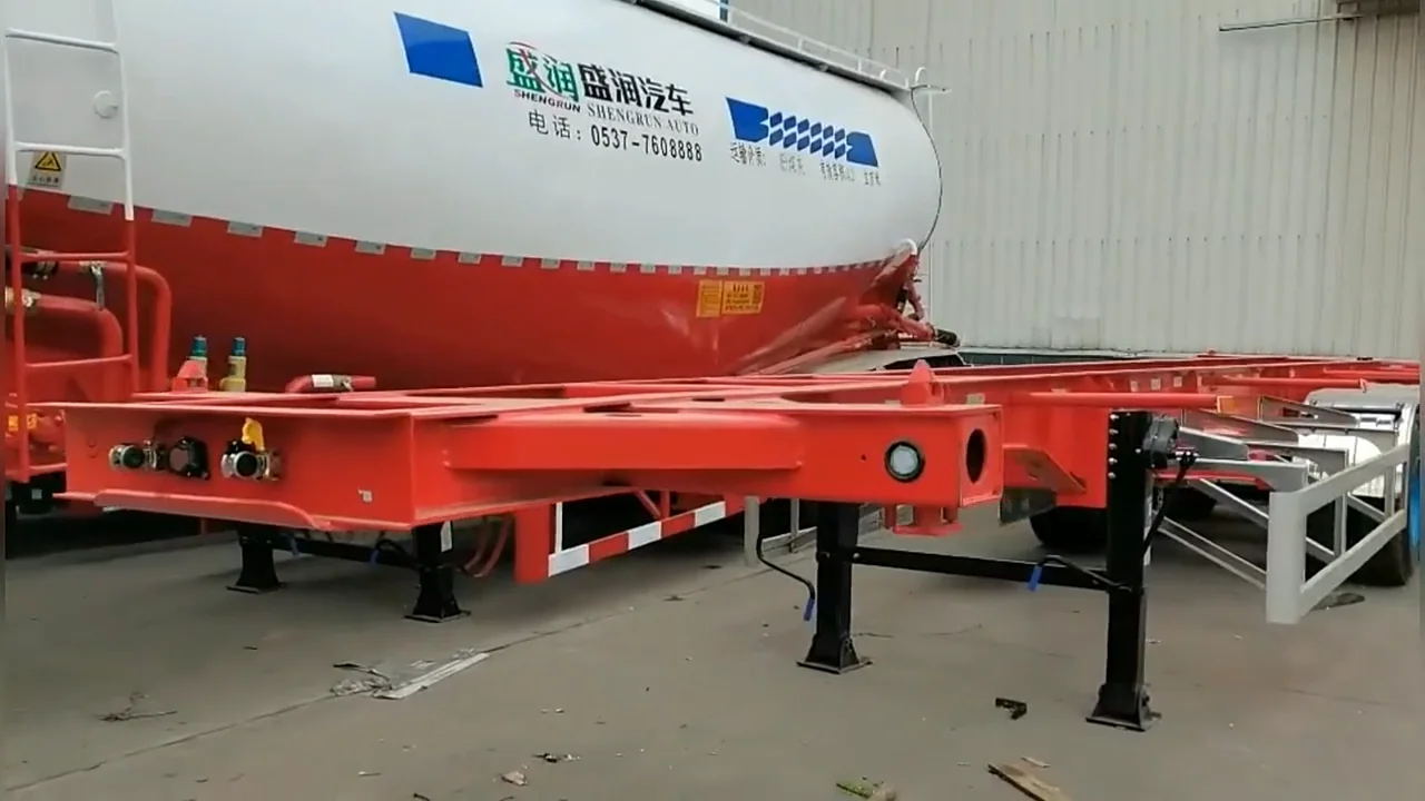 Tri-axles 20ft 40ft Skeletal Skeleton Chassis Container Carrier Semi ...