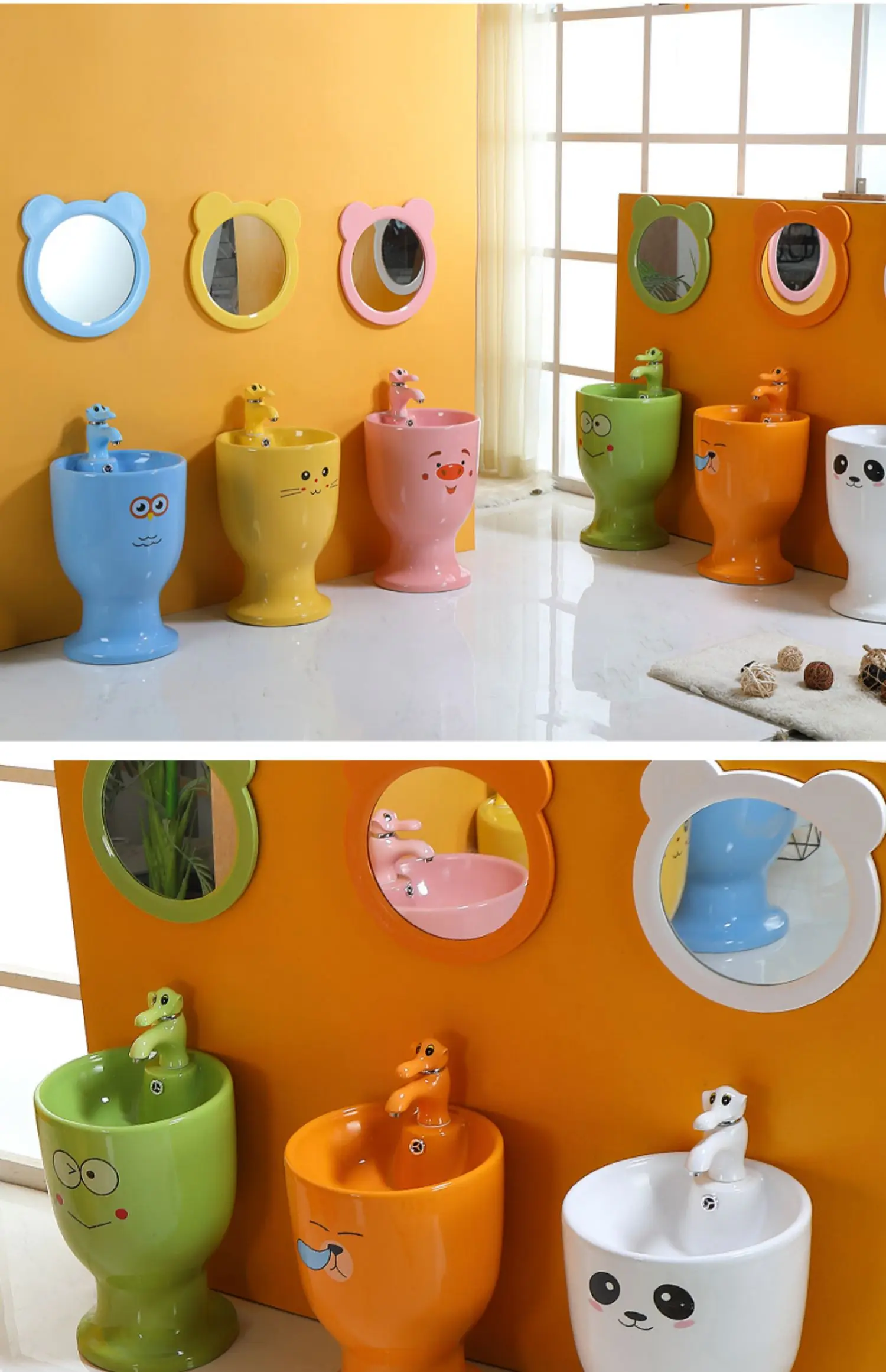 High Quality Colored Ceramic Wash Basin Lavabos Single Hole Children ...