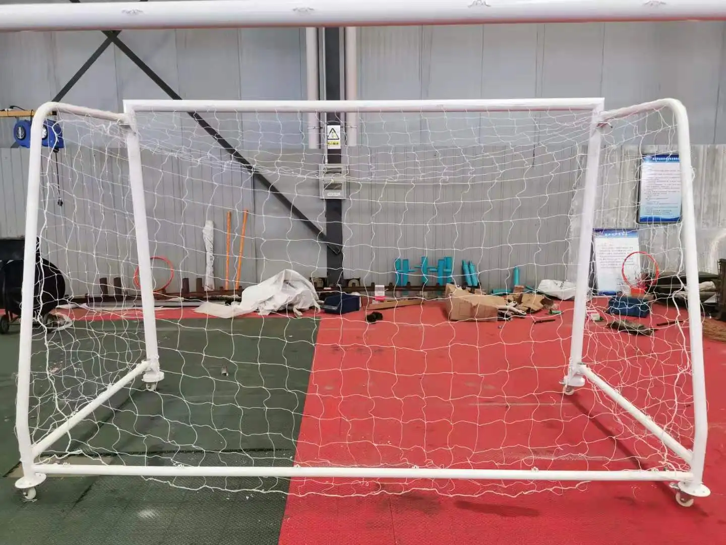 3m X 2m Steel Futsal Portable & Foldable Soccer Goal with Wheels