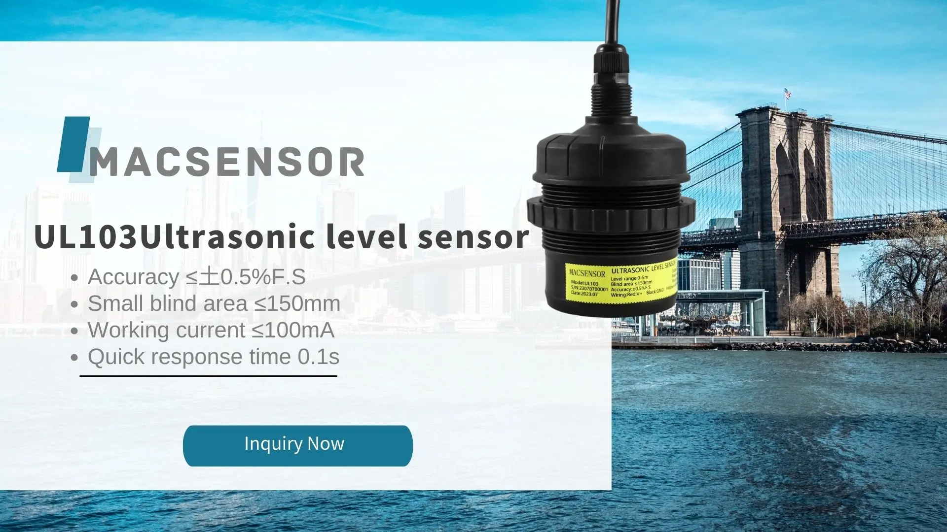 Ultrasonic Tank Level Sensor - Reliable Liquid Water Level Measurement