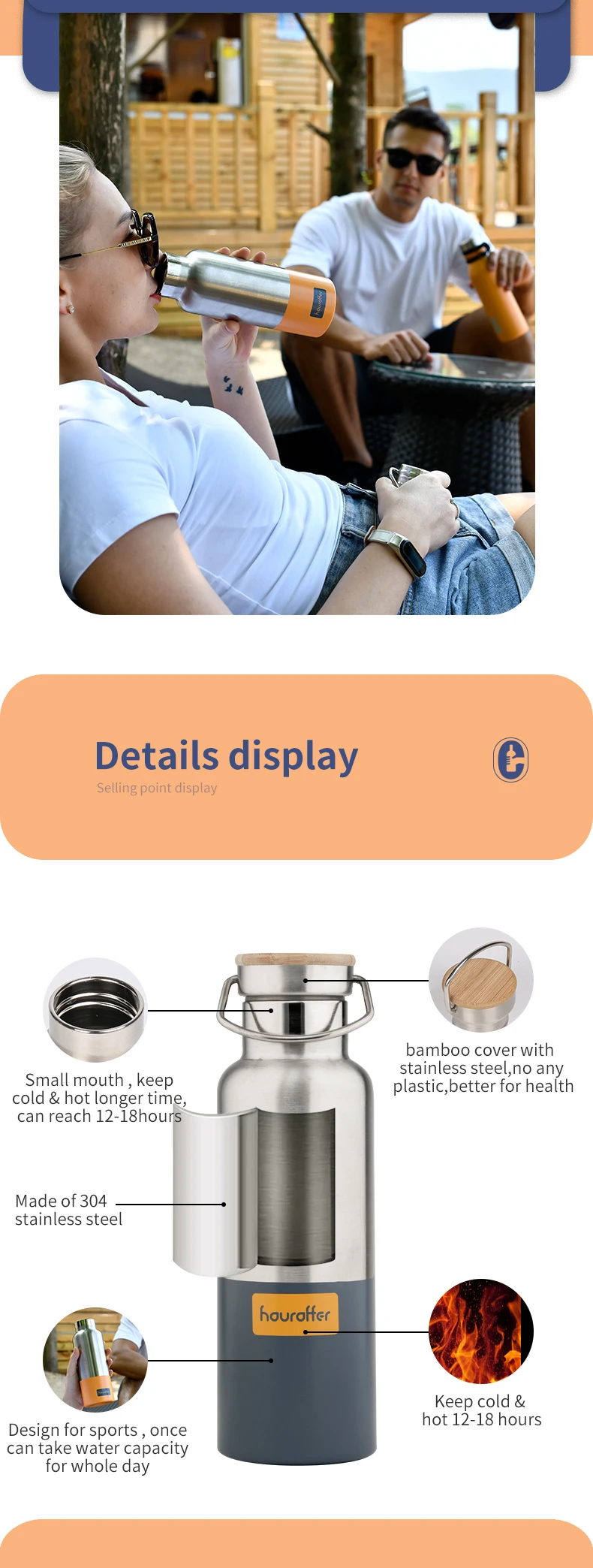 Big Mouth Hot And Cold Water Bottle Stainless Steelflasks Tumbler ...