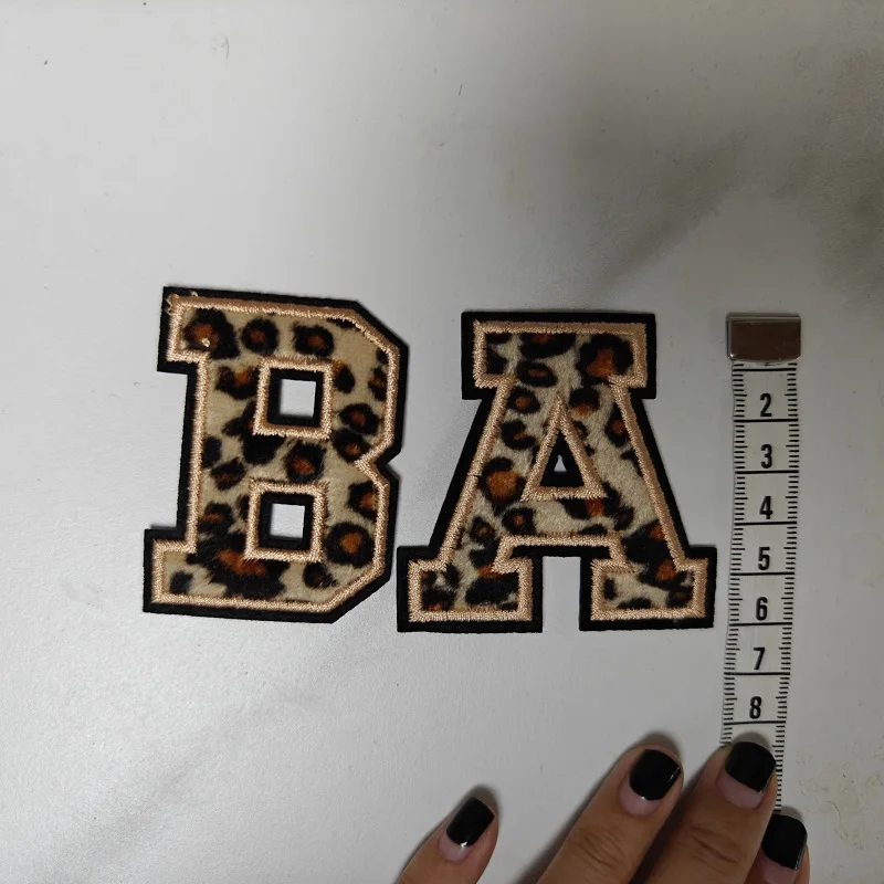 Custom 6cm Iron On Letter Patches Leopard Alphabet Embroidered Patch A-z Sew On Patches For Diy ...