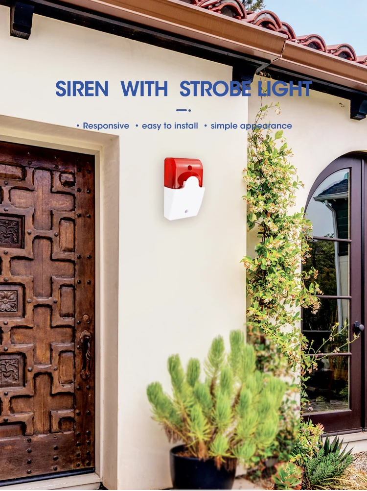 Outer Strobe Light Outdoor Siren Alarm With LED Light Security System ...