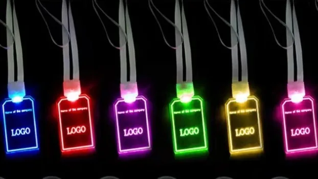 Customized Logo Led Id Card Holder Remote Control 15 Colors Acrylic Id ...