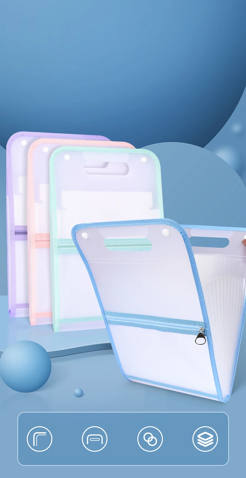 Waterproof A4 Size Transparent Document Bag 13 Pockets Accordion Expanding File Folder - Buy ...