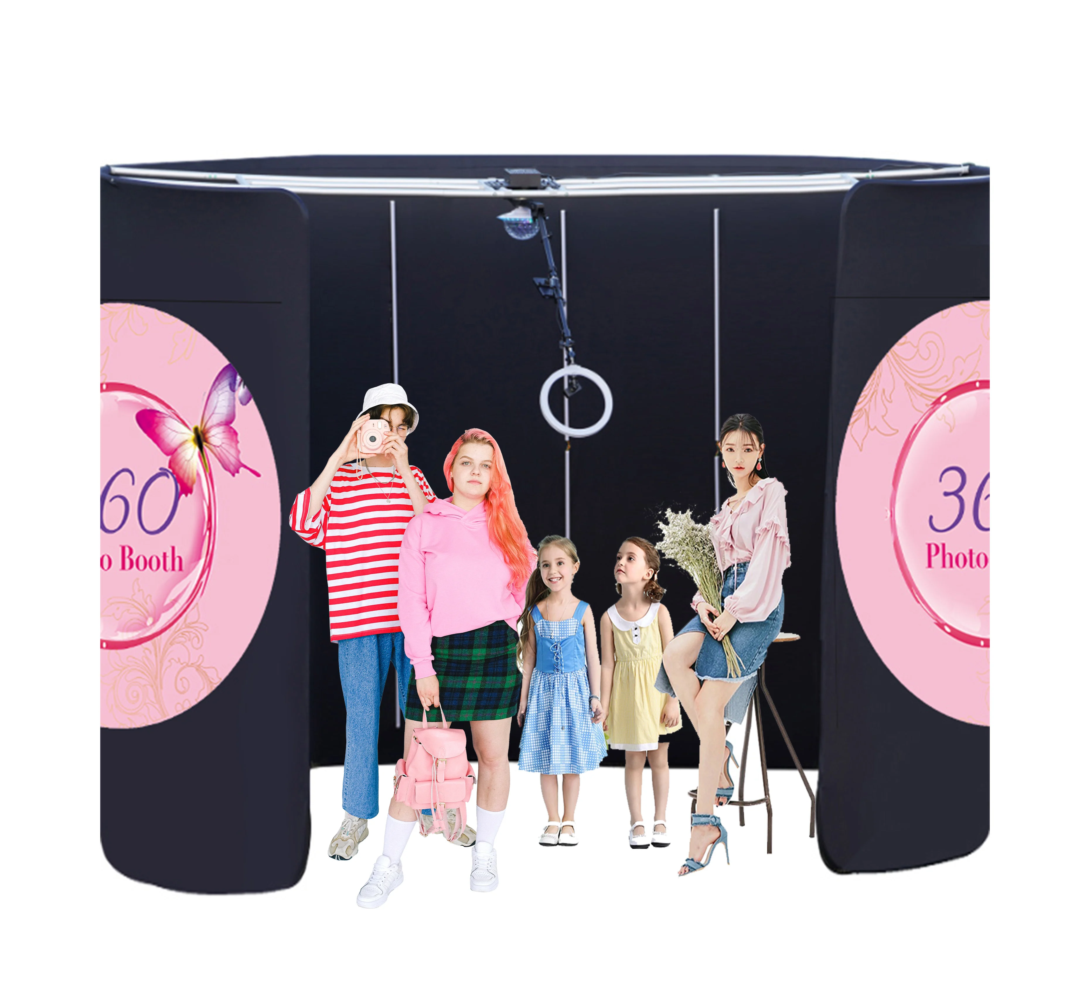 Overhead 360 Degre Portable Photo Booth With RGB 360 Degree LED ... Overhead 360 Degre Portable Photo Booth With RGB 360 Degree LED ...
